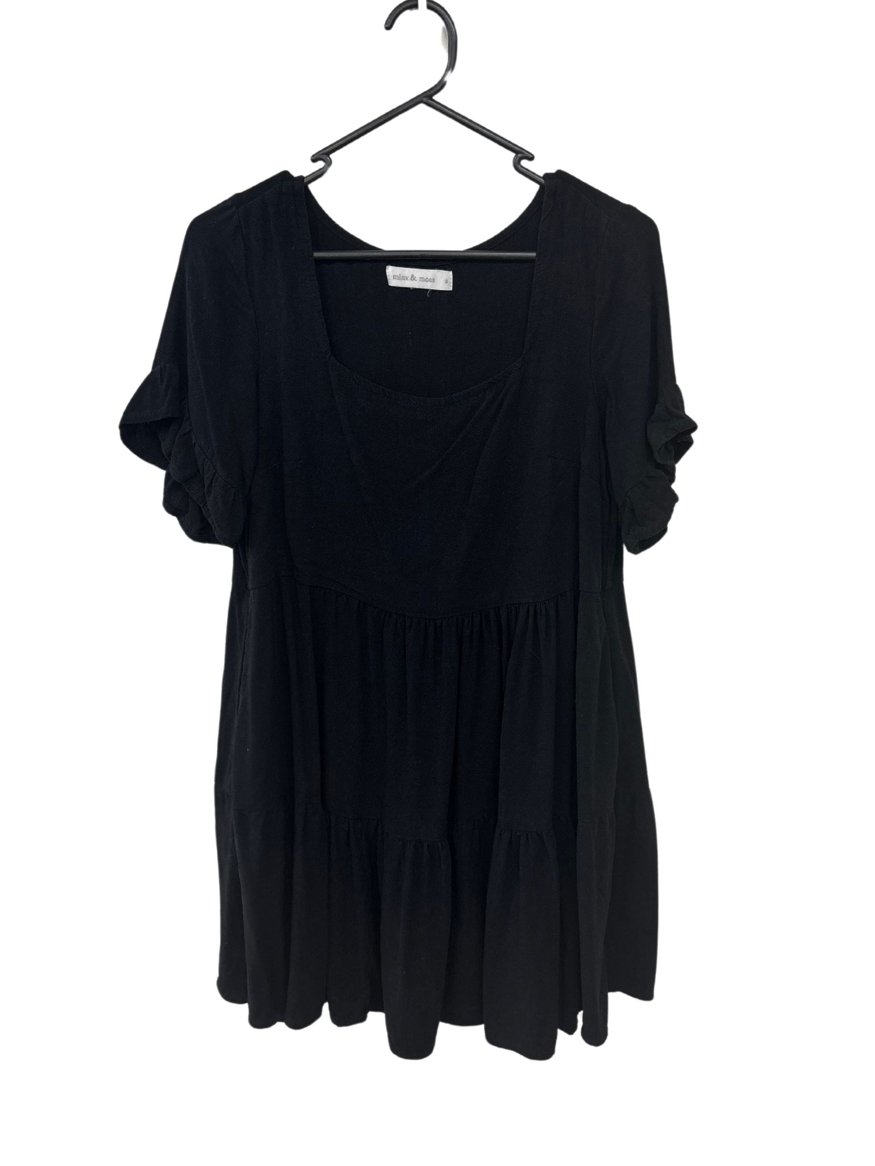Black Short Sleeve Tiered Dress – Bloom Op Shop