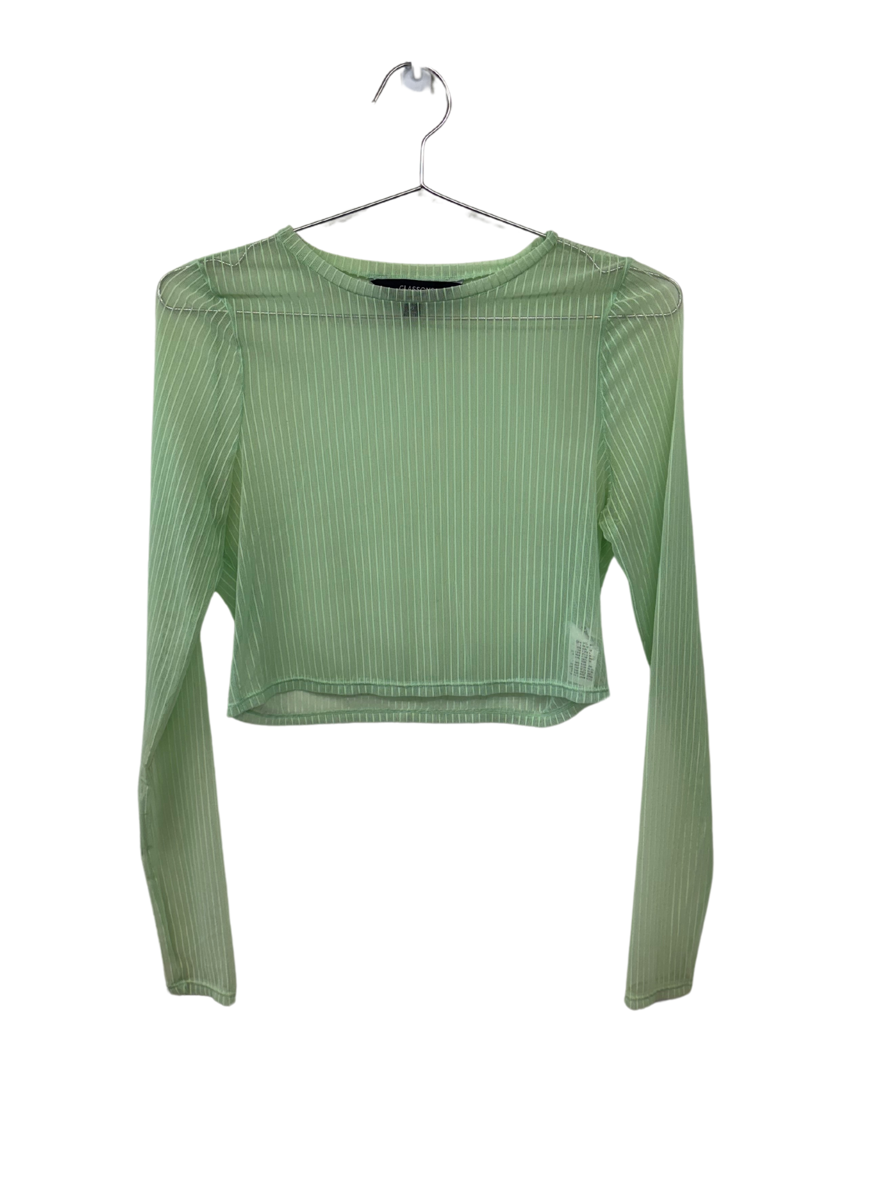 Light Green Sheer Stripe Crop Top – Bloom Op Shop