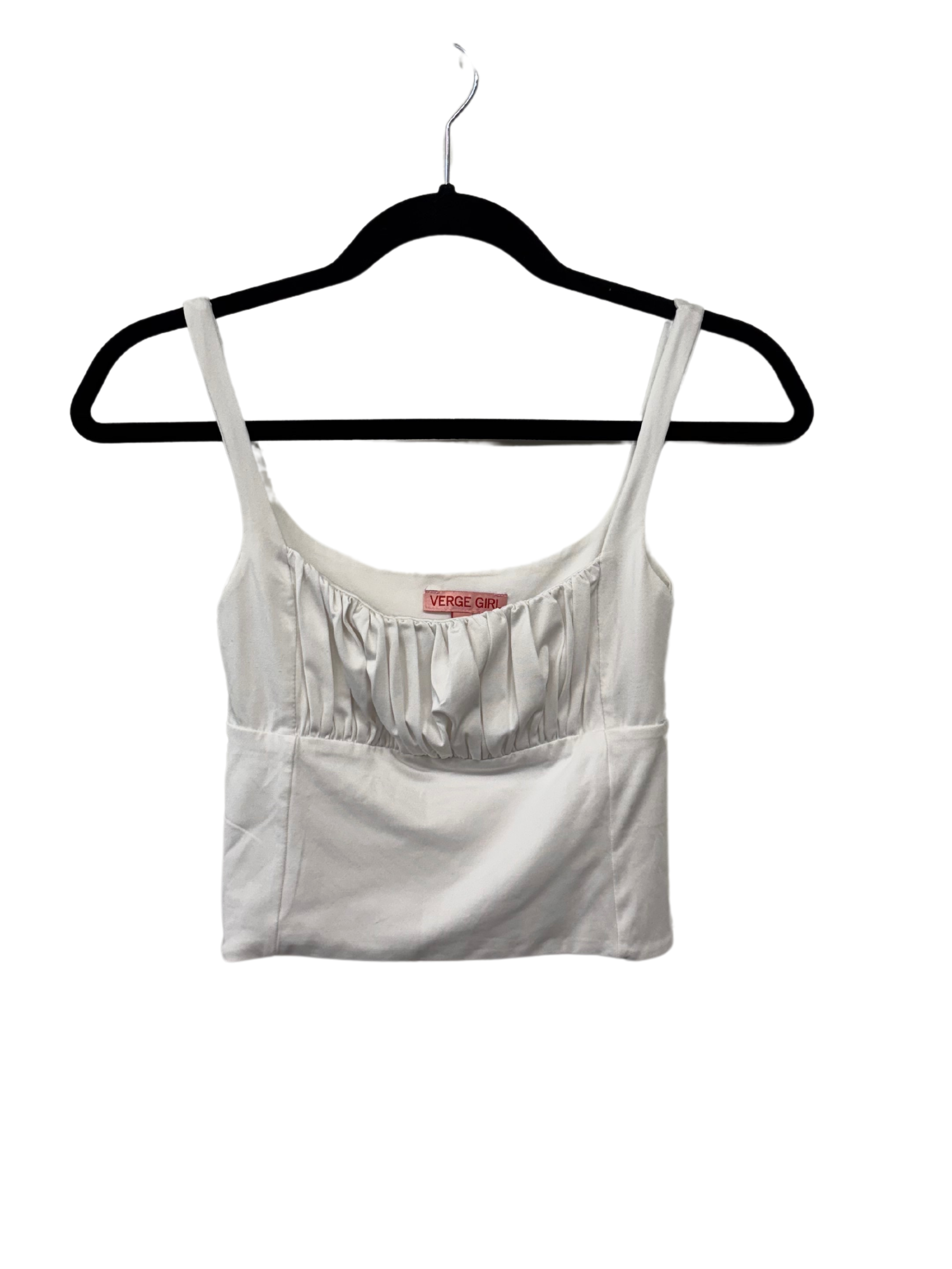 White Thin Strap Crop Top with Ruching – Bloom Op Shop